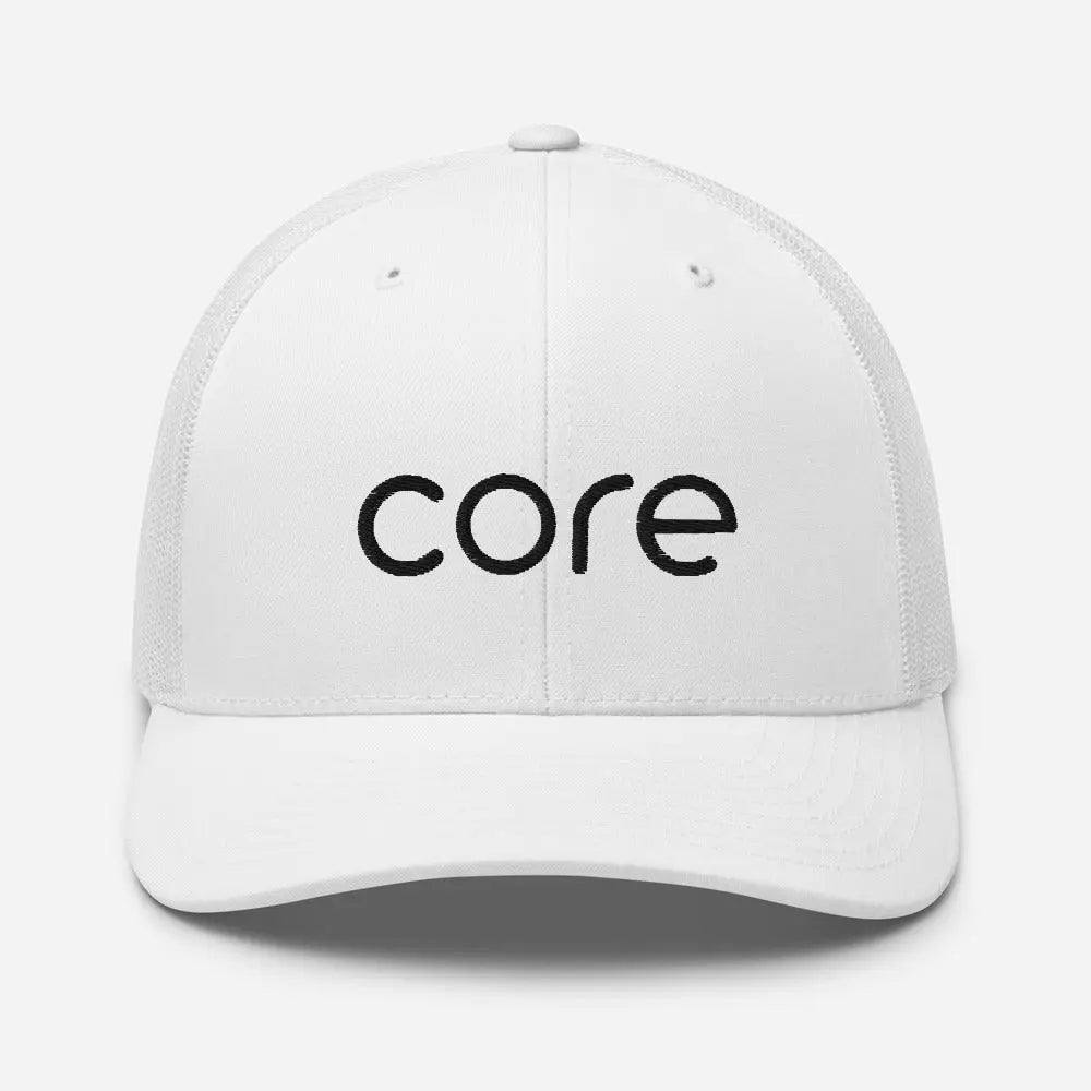 CORE Swimcore Trucker Cap | White Swimcore Fitness Coach Hat