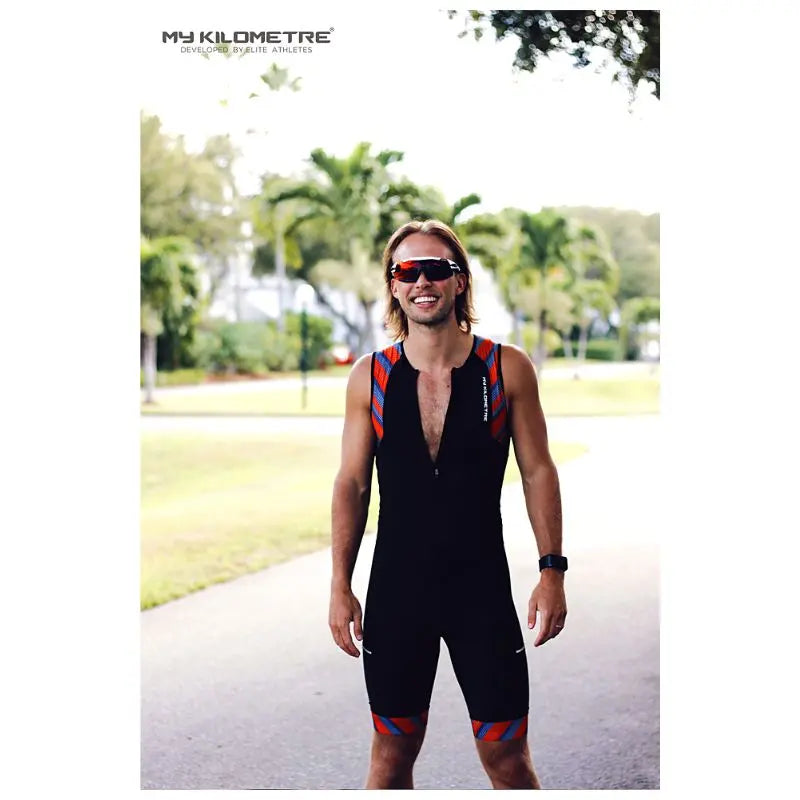 Men Triathlon Suit Sleeveless | Tri Race Suit Skinsuits Swim Cycle Run ...